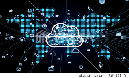 Cloud computing global network - Stock Illustration [86194143] - PIXTA