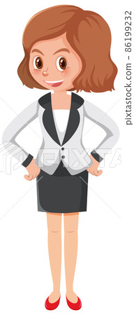 A secretary cartoon character on white background - Stock Illustration ...