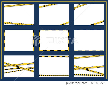 9 types of construction tape frame set - Stock Illustration [86201773 ...