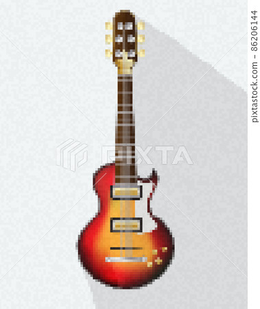 Pixel art electric guitar - Stock Illustration [86206144] - PIXTA
