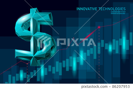 Dollar low poly 3D sign symbol. American... - Stock Illustration ...