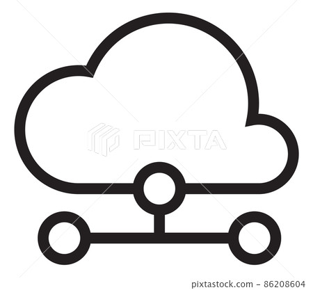 Cloud connection icon. Digital networking... - Stock Illustration ...