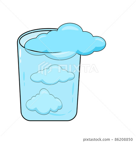 Steam cloud in glass. Vector illustration... - Stock Illustration ...