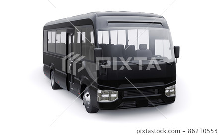Black Small bus for travel. Car with empty body... - Stock Illustration ...