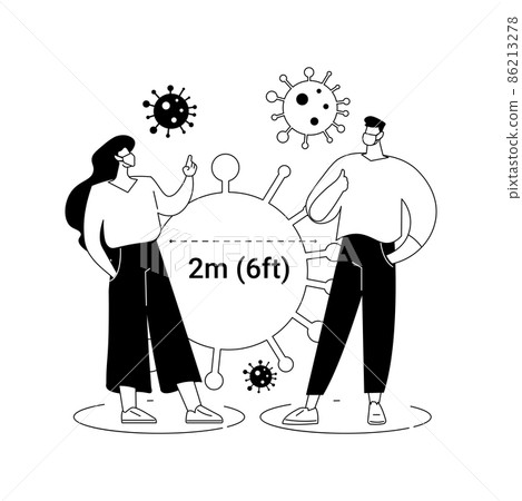Keep distance abstract concept vector... - Stock Illustration [86213278 ...