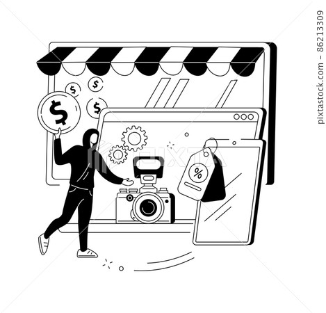 Gray market abstract concept vector illustration. - Stock Illustration ...