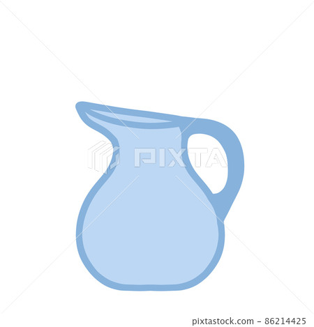 Glass jug or jar. Empty pitcher with handle.... - Stock Illustration ...
