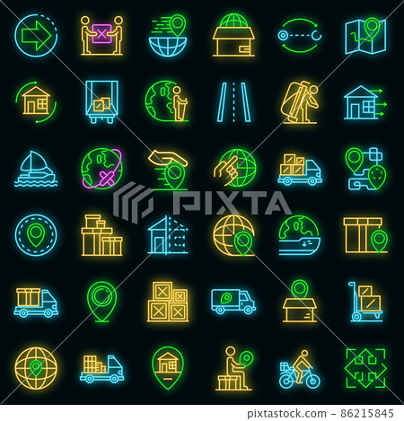 Relocation icons set vector neon - Stock Illustration [86215845] - PIXTA