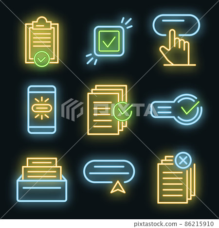Request icons set vector neon - Stock Illustration [86215910] - PIXTA