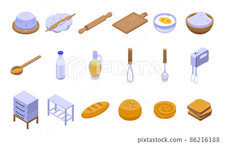 Dough icons set, isometric style - Stock Illustration [86216188] - PIXTA