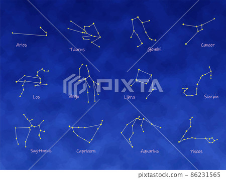 Arrangement of stars in the Zodiac... - Stock Illustration [86231565 ...