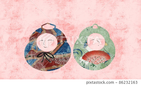Japanese pattern Hina-sama (background image) - Stock Illustration ...