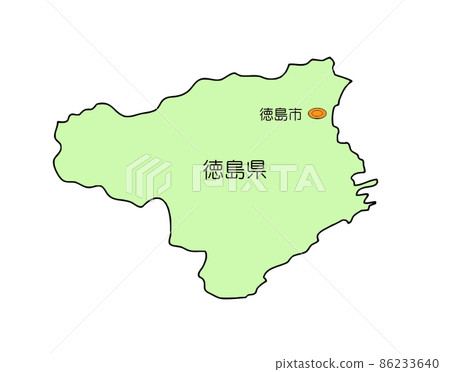 Map of Japan Tokushima Prefecture - Stock Illustration [86233640] - PIXTA