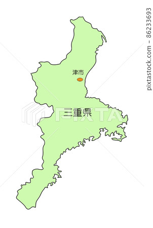 Map of Japan Mie Prefecture - Stock Illustration [86233693] - PIXTA