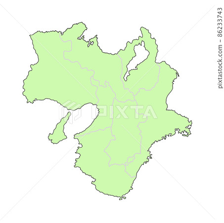 Map of Japan Kinki region prefecture name. No... - Stock Illustration ...