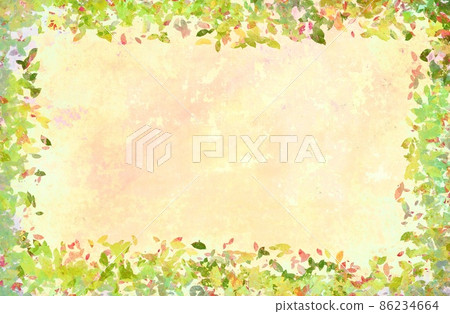 Colorful leaf frame (background image) - Stock Illustration [86234664 ...