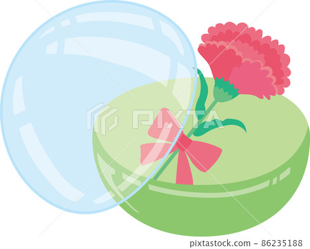 Red carnation in Gachapon capsule_capsule... - Stock Illustration ...
