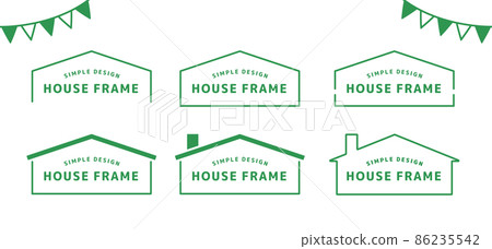 Simple house frame illustration set. Templates,... - Stock Illustration ...