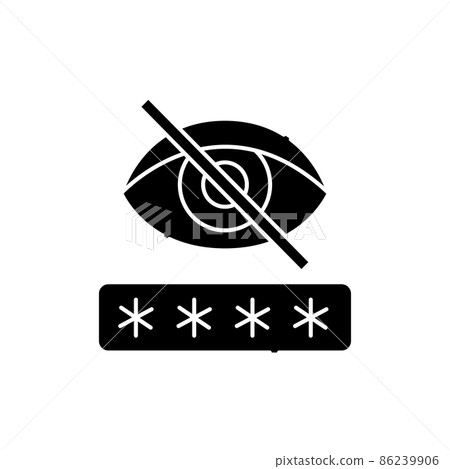 Hide password line icon. Isolated vector element.-插圖素材 [86239906] - PIXTA圖庫