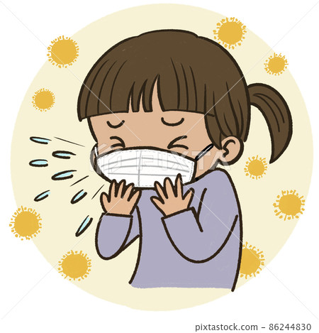 Girl sneezing with hay fever - Stock Illustration [86244830] - PIXTA