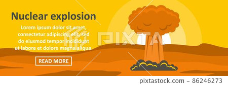 Nuclear explosion banner horizontal concept - Stock Illustration ...