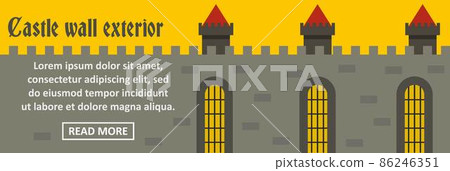 Castle wall exterior banner horizontal concept - Stock Illustration ...