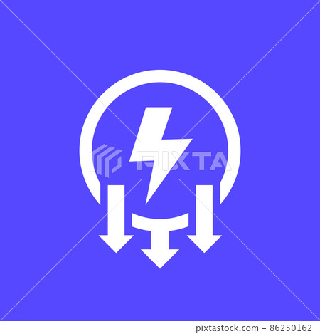 power consumption decrease icon, electricity sign - Stock Illustration [86250162] - PIXTA