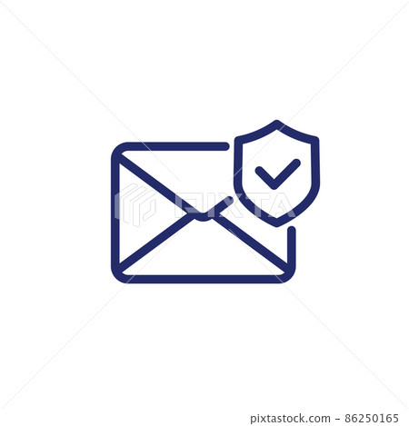 secure mail, email line icon with a shield - Stock Illustration ...
