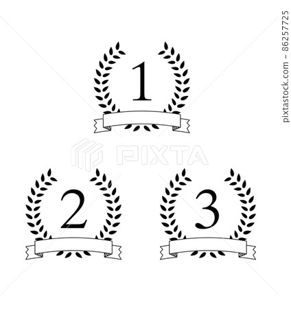 Laurel ring and ribbon ranking label - Stock Illustration [86257725 ...