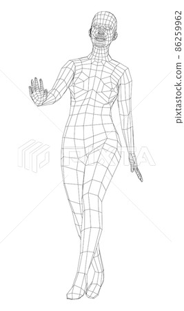 Wireframe walking woman - Stock Illustration [86259962] - PIXTA