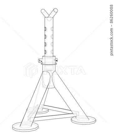 Axle stand isolated. 3d illustration - Stock Illustration [86260088 ...