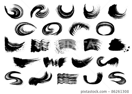 Calligraphy splash brush illustration set - Stock Illustration ...