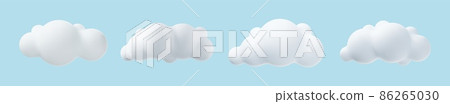 3d realistic simple clouds - Stock Illustration [86265030] - PIXTA
