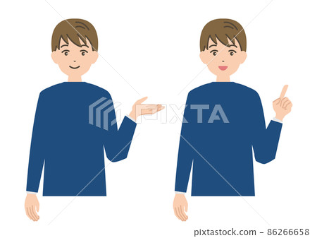 Introducing a male pose pointing - Stock Illustration [86266658] - PIXTA