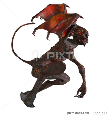 Demon isolated in white background 3d illustration - Stock Illustration ...