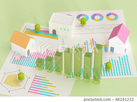 House and graph real estate image - Stock Illustration [86281232] - PIXTA