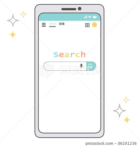 Colorful smartphone search screen - Stock Illustration [86281236] - PIXTA