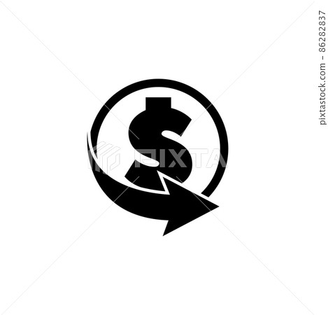 Refund Investment, Arrow and Dollar. Flat... - Stock Illustration ...