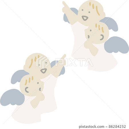 Illustration left and right set of angels... - Stock Illustration ...