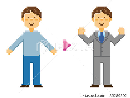 Pixel art pixel material men's suit - Stock Illustration [86289202] - PIXTA
