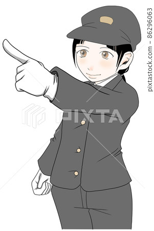 Illustration of one female railroad employee - Stock Illustration ...