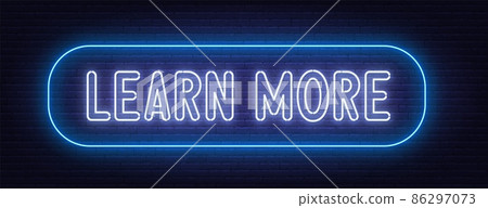 Learn More neon sign on brick wall background - Stock Illustration ...