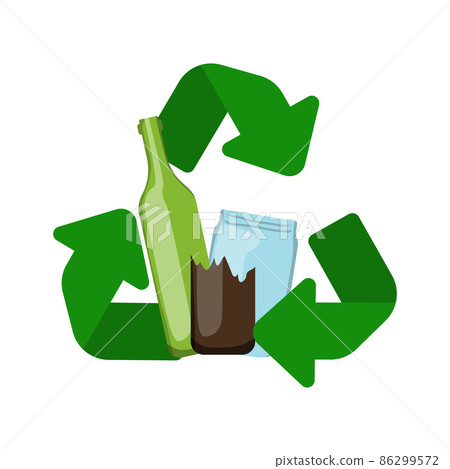 The glass recycle symbols set vector illustration. - Stock Illustration ...