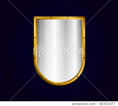 Metal realistic shield vector illustration.... - Stock Illustration ...