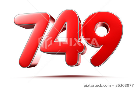 number 749 red. - Stock Illustration [86308077] - PIXTA