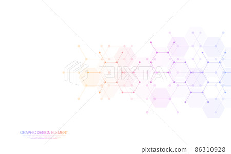 Abstract background of hexagons pattern and... - Stock Illustration ...