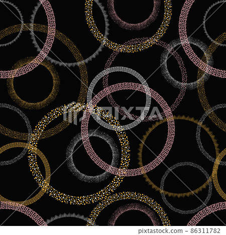 Seamless dark pattern with hand drawn circles. - Stock Illustration ...