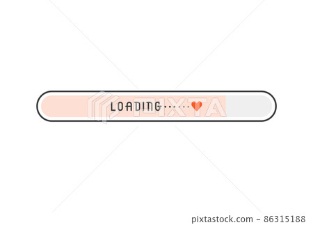 Progress bar with loading letters and heart... - Stock Illustration ...