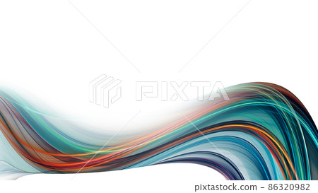 Bright Fractal Wavy Lines - Stock Illustration [86320982] - PIXTA