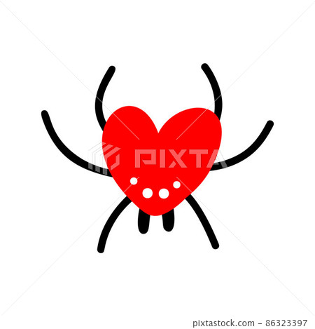 A heart-shaped spider. Vector icon for... - Stock Illustration ...